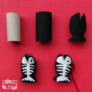 Paper Roll Skeleton Fish - Itsy Bitsy Fun
