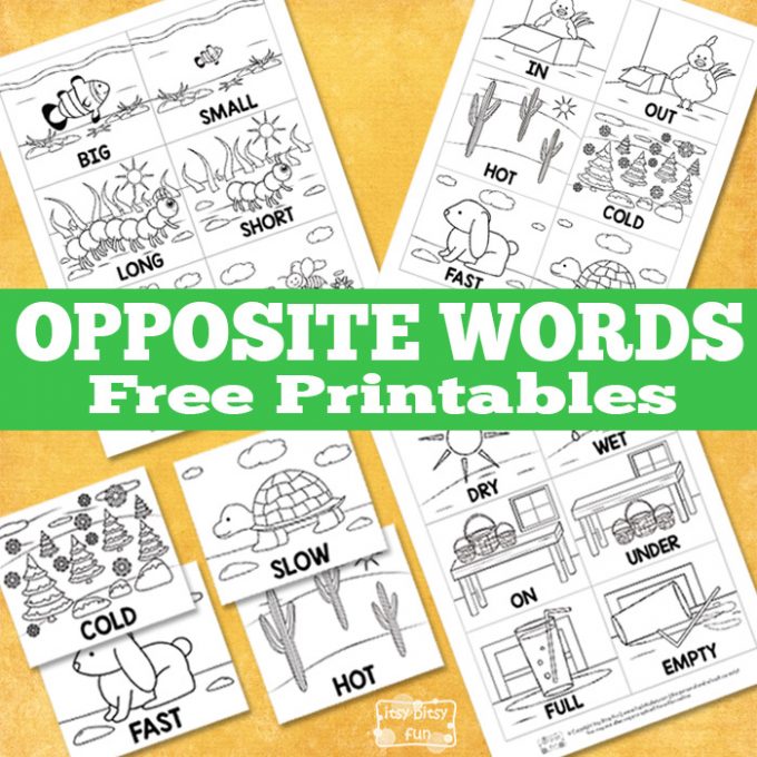 Free Opposite Words Printables - Itsy Bitsy Fun