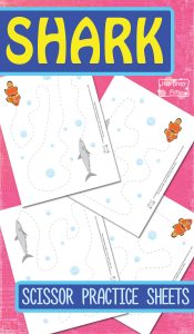 Shark Scissor Practice Sheets for Kids - Itsy Bitsy Fun