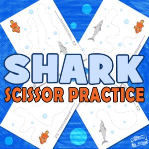 Shark Scissor Practice Sheets for Kids - Itsy Bitsy Fun