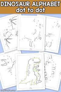 Dinosaur Alphabet Dot to Dot Worksheets - Itsy Bitsy Fun