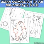 Ocean Animals Dot to Dot Skip Counting by 2s, by 5s and by 10s - Itsy ...