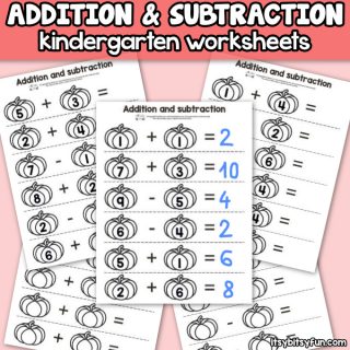 Pumpkin Addition and Subtraction Worksheets - Itsy Bitsy Fun