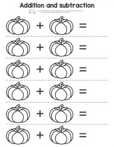 Pumpkin Addition and Subtraction Worksheets - Itsy Bitsy Fun