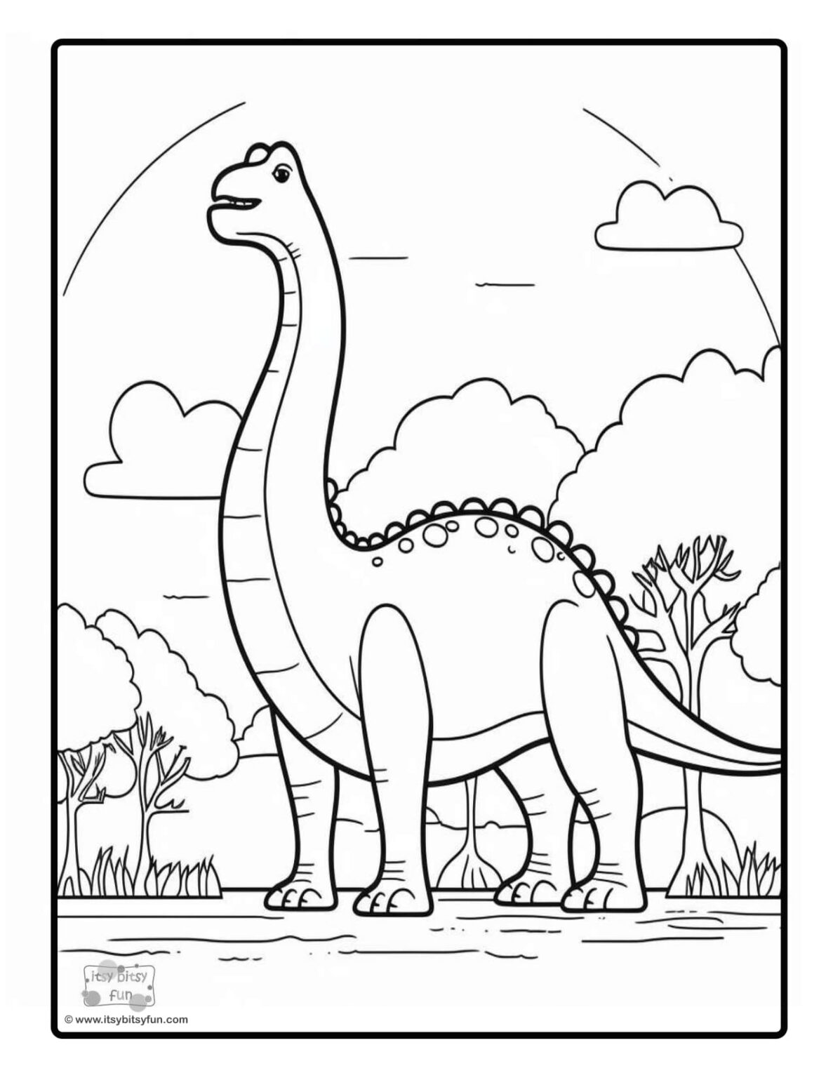 Free Printable Dinosaur Coloring Pages - Itsy Bitsy Fun