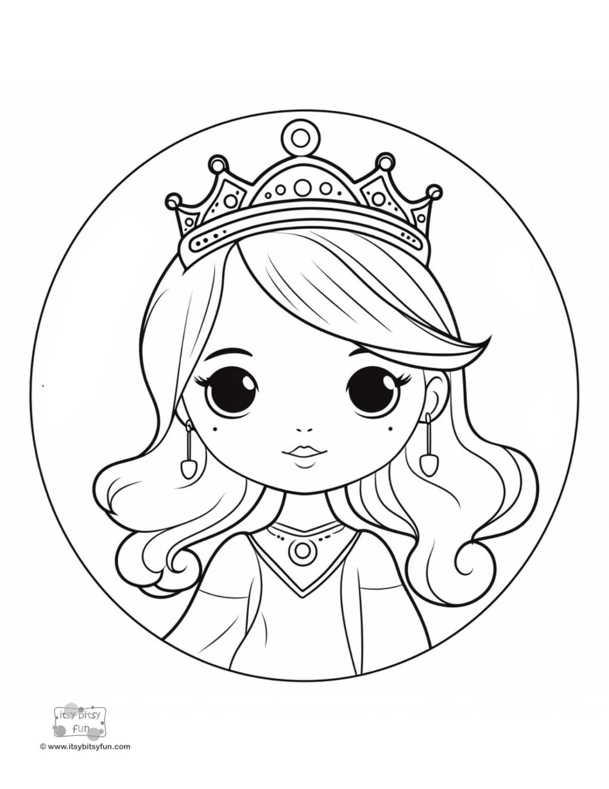 Free Printable Princess Coloring Pages - Itsy Bitsy Fun