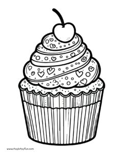 Free Printable Cupcake Coloring Pages for Kids - Itsy Bitsy Fun