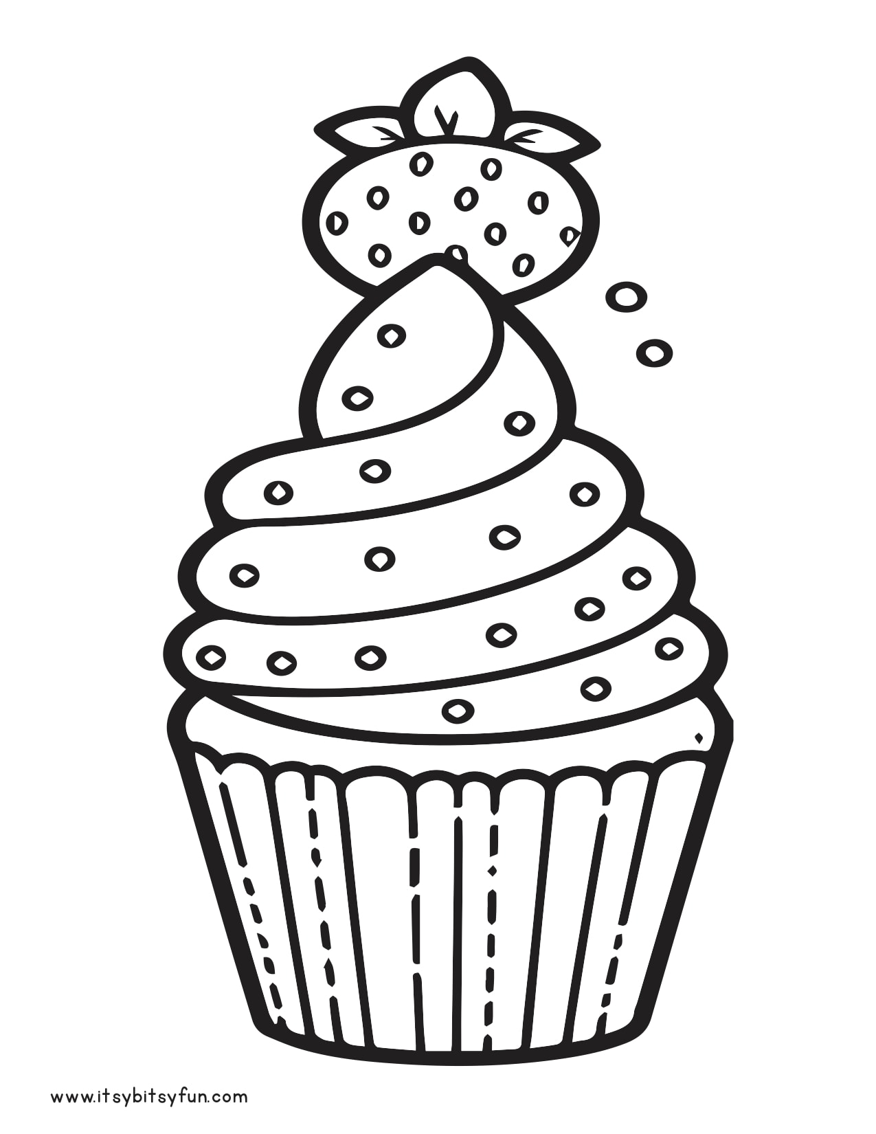 Free Printable Cupcake Coloring Pages for Kids - Itsy Bitsy Fun