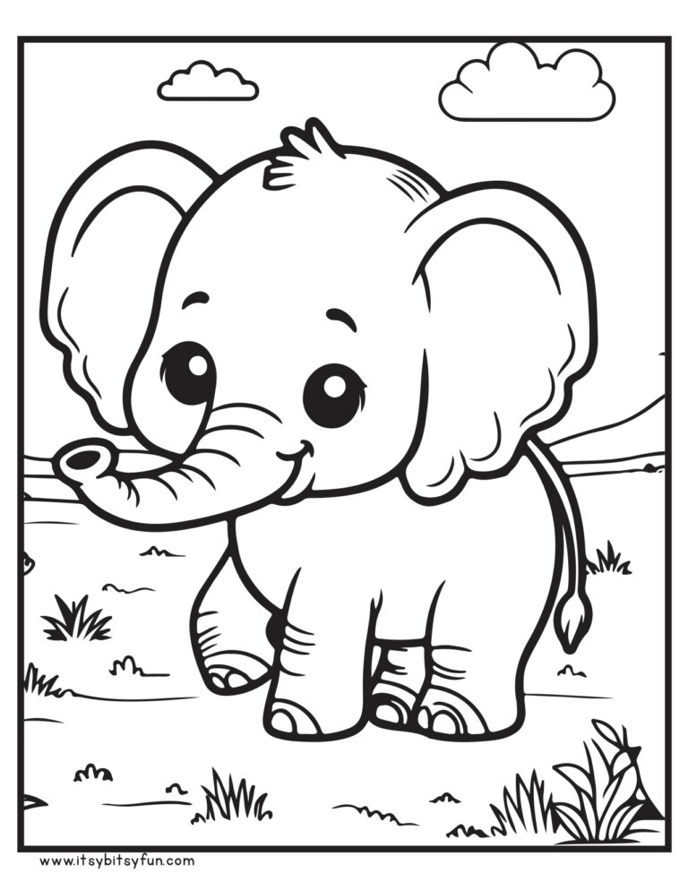 Free Printable Elephant Coloring Pages for Kids - Itsy Bitsy Fun