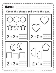 Count and Write Single Digit Addition Worksheets - Itsy Bitsy Fun