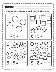 Count and Write Single Digit Addition Worksheets - Itsy Bitsy Fun