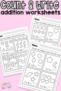Count and Write Single Digit Addition Worksheets - Itsy Bitsy Fun