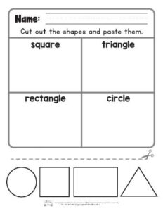 Cut and Paste Shape Sorting Worksheets - Itsy Bitsy Fun