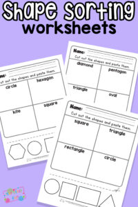 Cut and Paste Shape Sorting Worksheets - Itsy Bitsy Fun