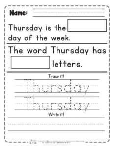 Free Printable Days of the Week Worksheets - Itsy Bitsy Fun