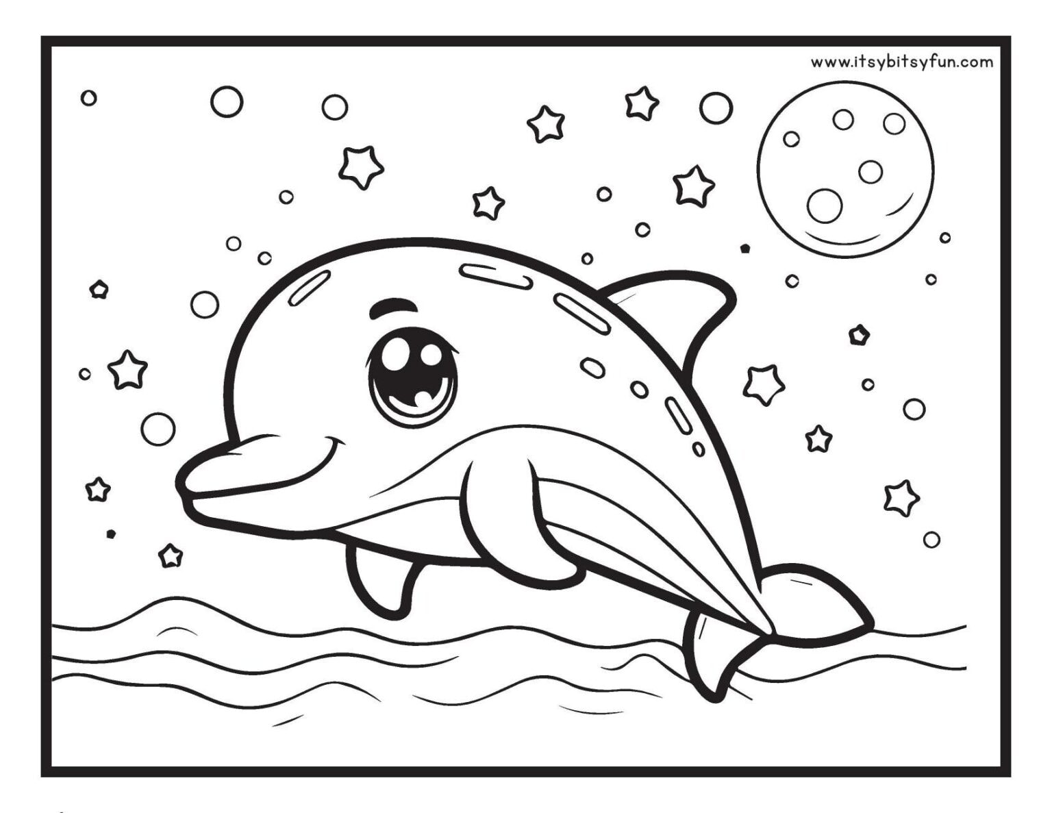 Free Printable Dolphin Coloring Pages for Kids - Itsy Bitsy Fun