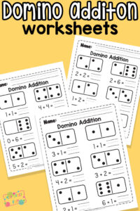 Domino Single Digit Addition Worksheets - Itsy Bitsy Fun
