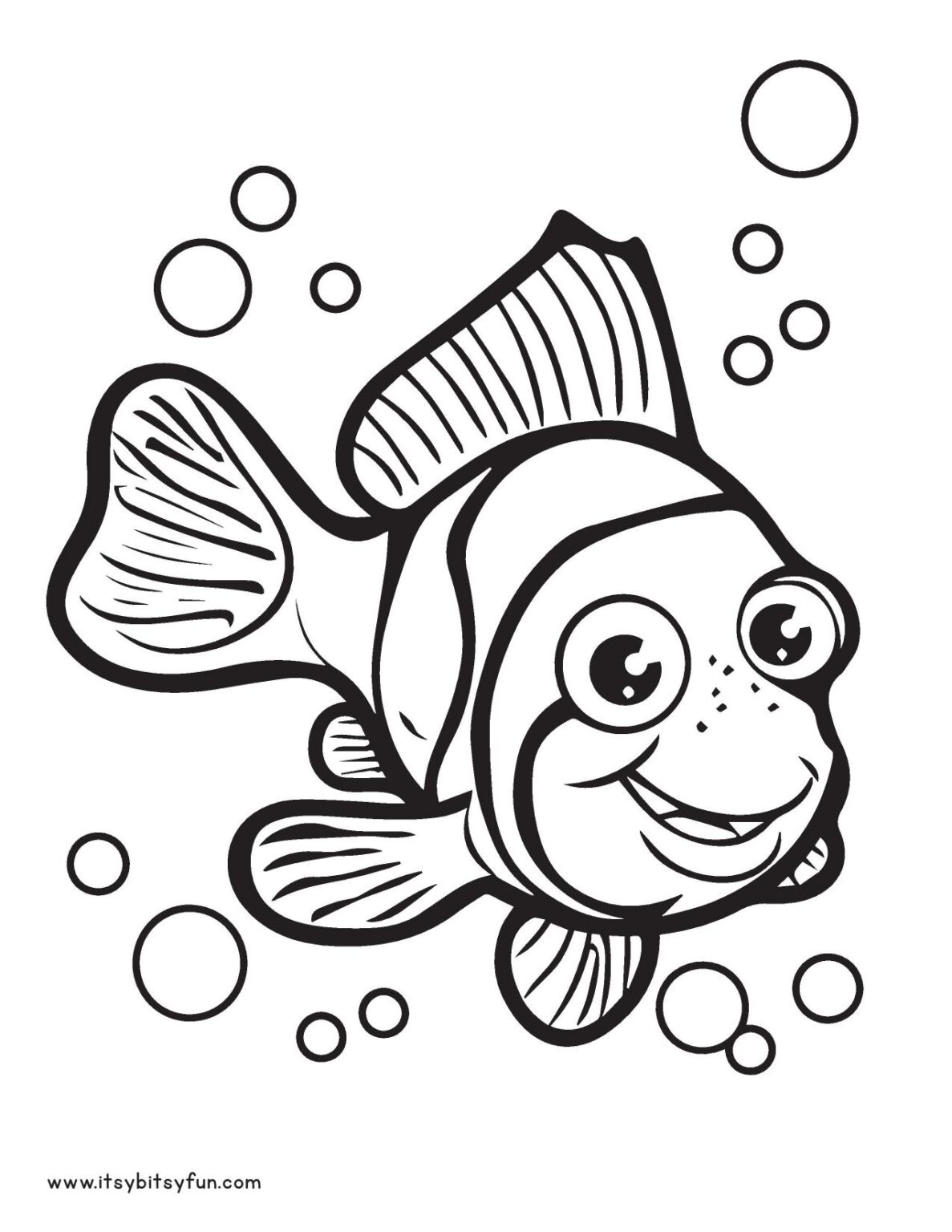 Free Printable Fish Coloring Pages for Kids - Itsy Bitsy Fun