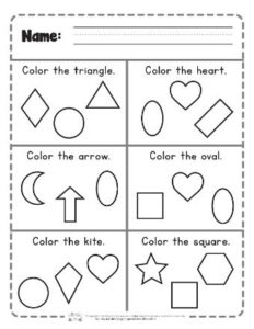 Identify and Color The Shape Worksheets - Itsy Bitsy Fun
