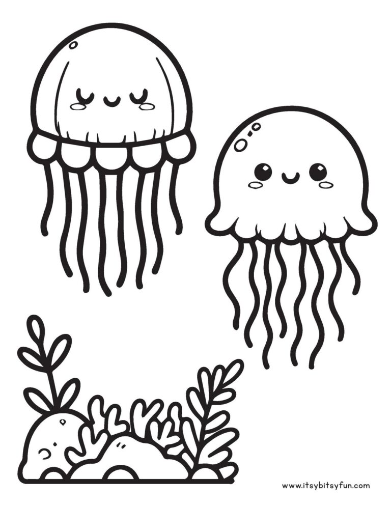 Free Printable Jellyfish Coloring Pages for Kids - Itsy Bitsy Fun