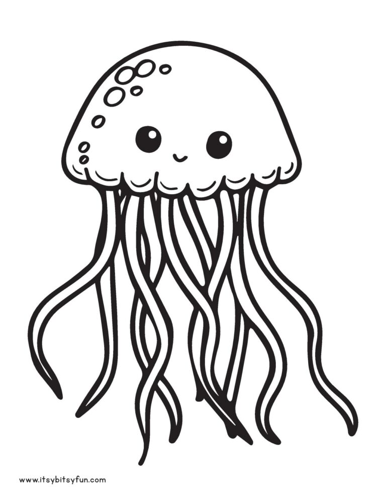 Free Printable Jellyfish Coloring Pages for Kids - Itsy Bitsy Fun