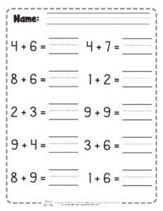Practice Single Digit Addition Worksheets - Itsy Bitsy Fun