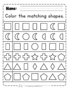Find and Color Shape Match Worksheets - Itsy Bitsy Fun