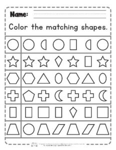 Find and Color Shape Match Worksheets - Itsy Bitsy Fun