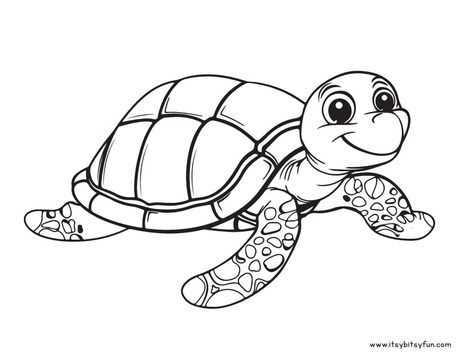 Free Printable Turtle Coloring Pages for Kids - Itsy Bitsy Fun