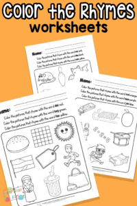 Color the Rhymes Worksheets - Itsy Bitsy Fun