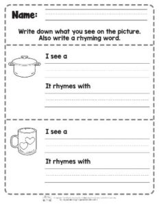 Come Up With Rhymes Worksheets - Itsy Bitsy Fun