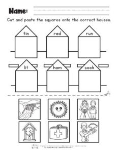 Cut and Paste Rhymes Worksheets - Itsy Bitsy Fun