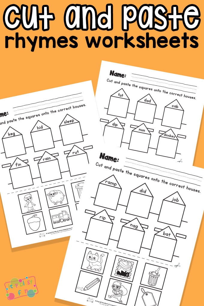 Cut And Paste Rhymes Worksheets Itsy Bitsy Fun