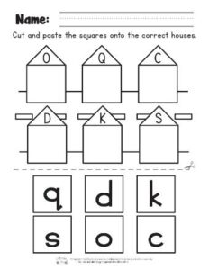 Cut and Paste Uppercase and Lowercase Letter Matching Worksheets - Itsy ...