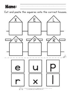 Cut and Paste Uppercase and Lowercase Letter Matching Worksheets - Itsy ...