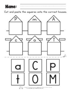 Cut and Paste Uppercase and Lowercase Letter Matching Worksheets - Itsy ...