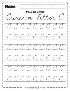 Cursive Letter C Worksheets - Itsy Bitsy Fun