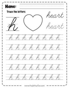 Cursive Letter H Worksheets - Itsy Bitsy Fun