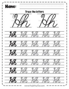 Cursive Letter H Worksheets - Itsy Bitsy Fun
