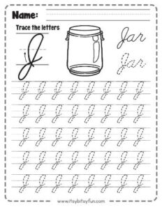 Cursive Letter J Worksheets - Itsy Bitsy Fun