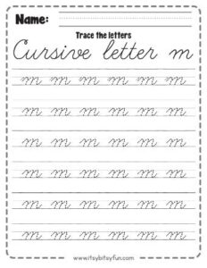Cursive Letter M Worksheets - Itsy Bitsy Fun