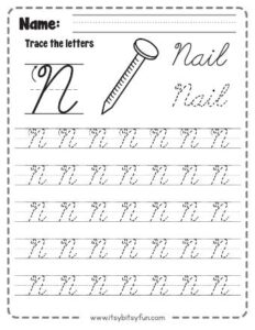 Cursive Letter N Worksheets - Itsy Bitsy Fun