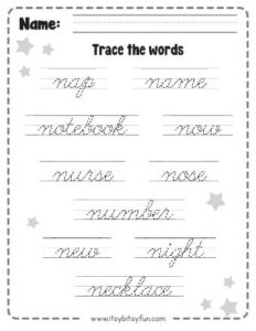 Cursive Letter N Worksheets - Itsy Bitsy Fun
