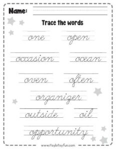 Cursive Letter O Worksheets - Itsy Bitsy Fun