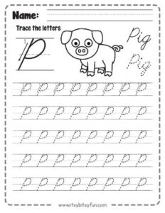 Cursive Letter P Worksheets - Itsy Bitsy Fun