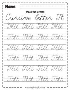 Cursive Letter T Worksheets - Itsy Bitsy Fun