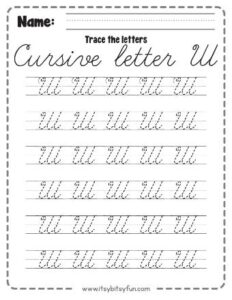 Cursive Letter W Worksheets - Itsy Bitsy Fun