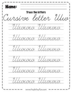 Cursive Letter W Worksheets - Itsy Bitsy Fun
