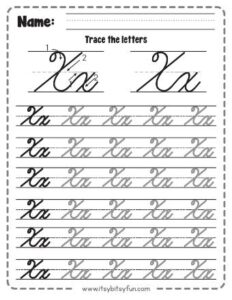 Cursive Letter X Worksheets - Itsy Bitsy Fun