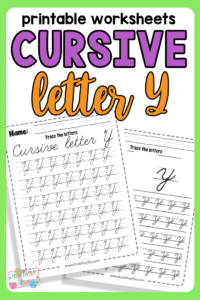 Cursive Letter Y Worksheets - Itsy Bitsy Fun